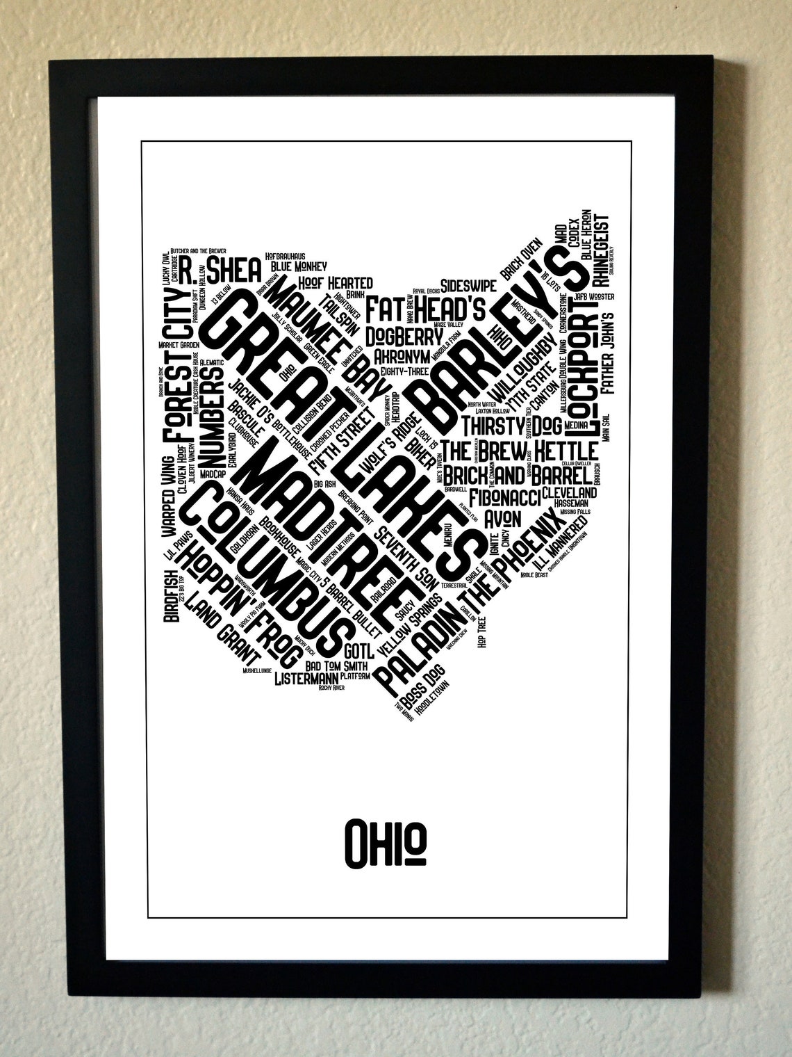 Ohio Breweries Map | Etsy
