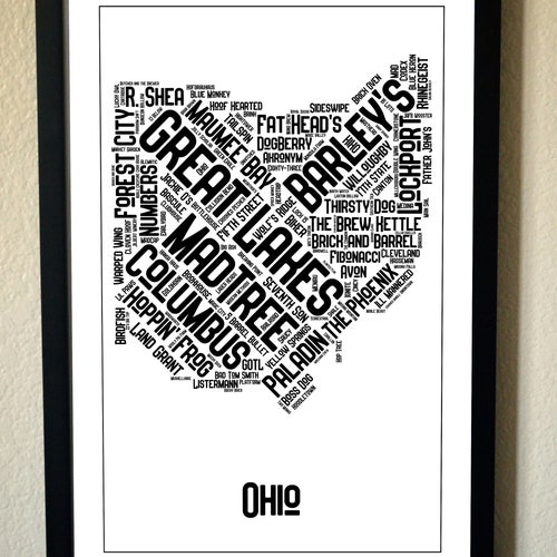 Cleveland Breweries Map - Etsy