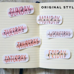 Themed Days of the Week Stickers - Etsy
