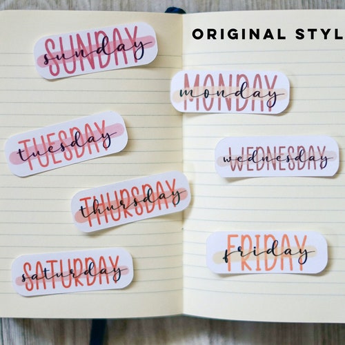Themed Days of the Week Stickers - Etsy