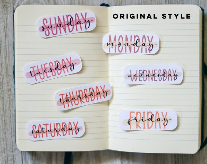 Themed Days of the Week Stickers - Etsy