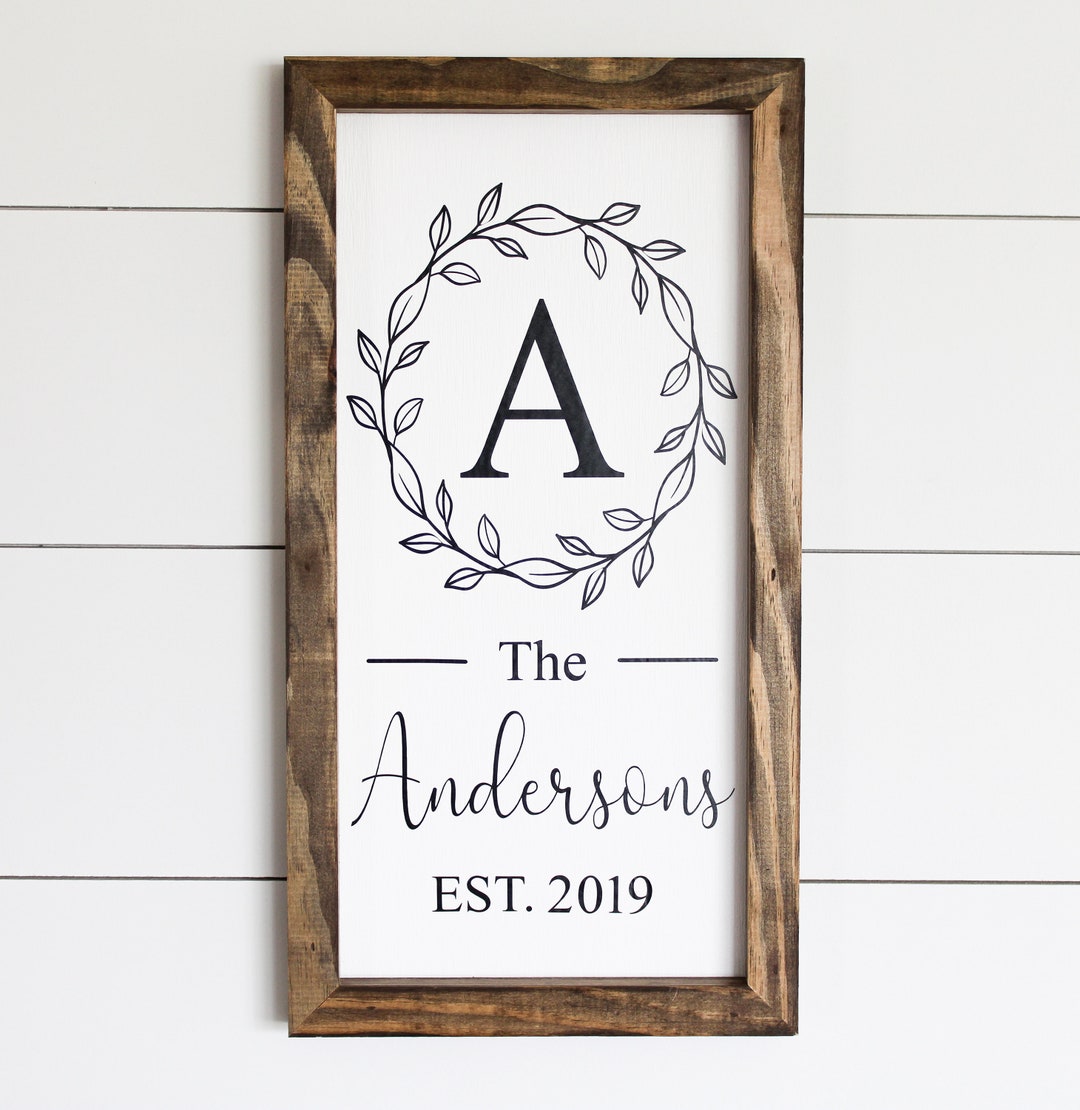 Custom Family Initial Sign - Etsy