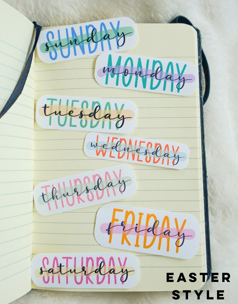 Themed Days of the Week Stickers - Etsy
