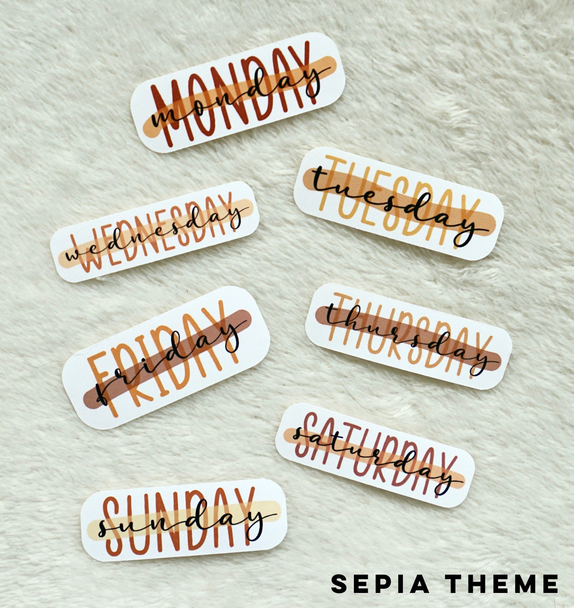 Themed Days of the Week Stickers - Etsy