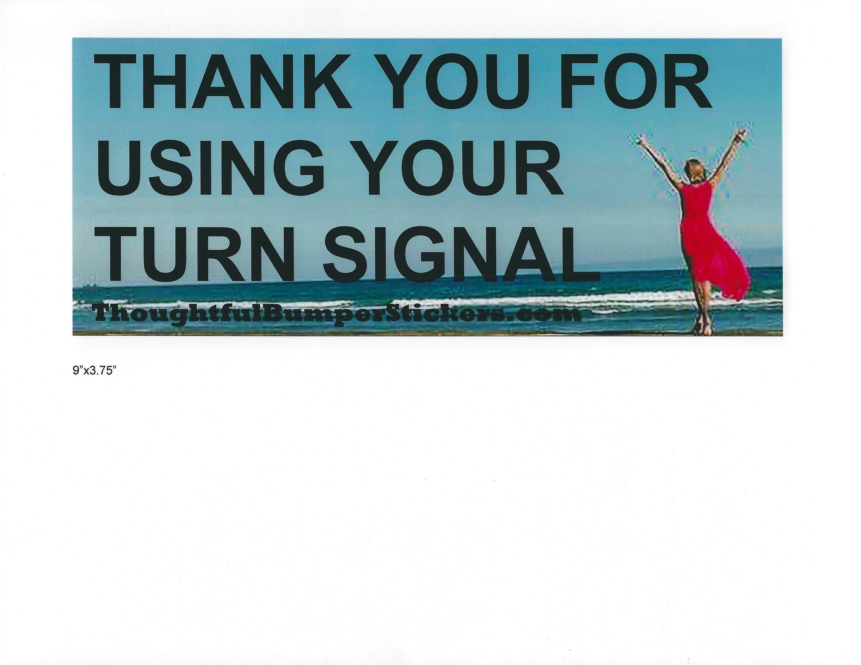 Thank You for Using Your Turn Signal (bumper Sticker) - Etsy