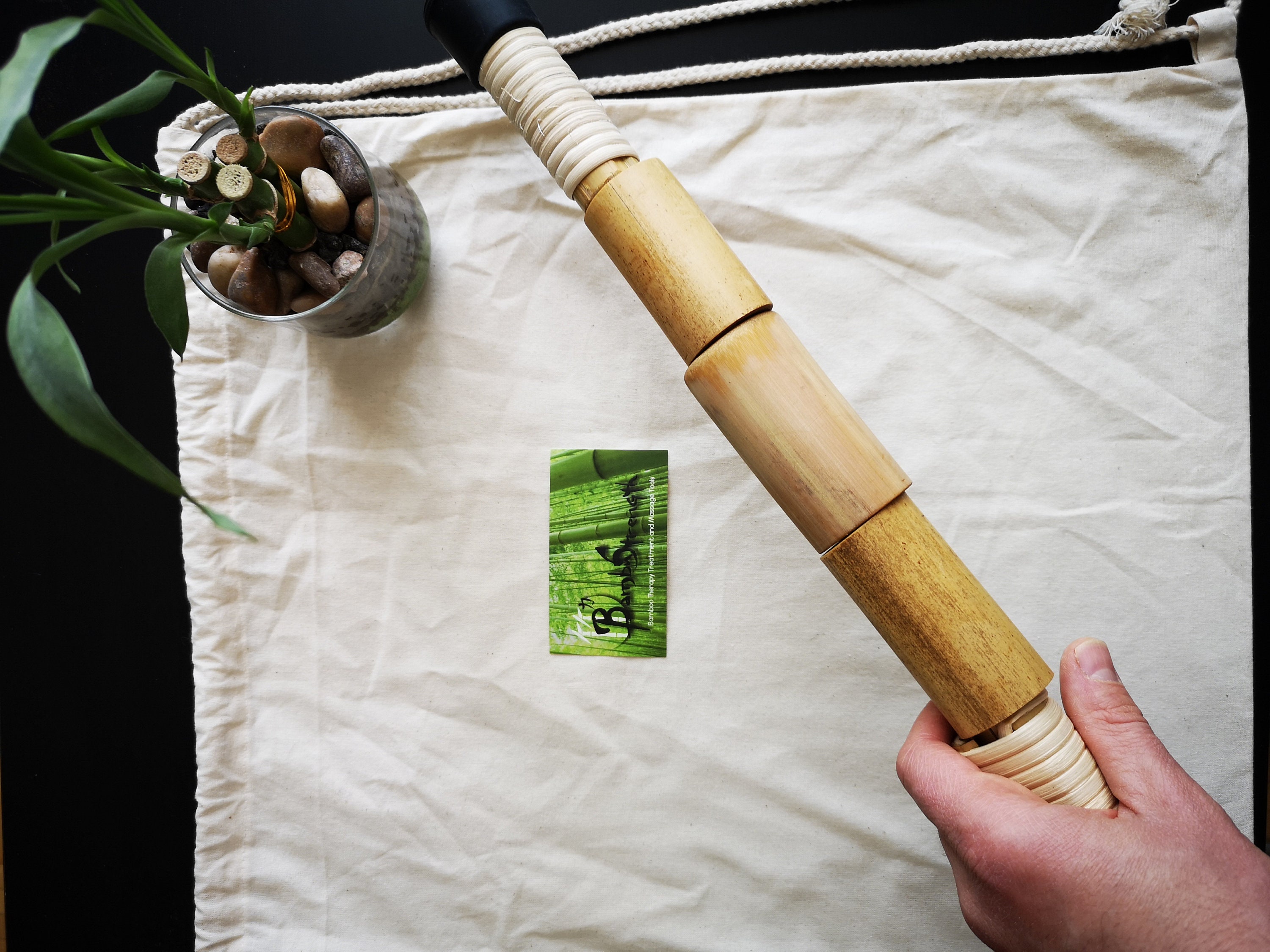 Bamboo Fitness Kit: Natural Bamboo Back Roller Takefumi Foot Massager ...