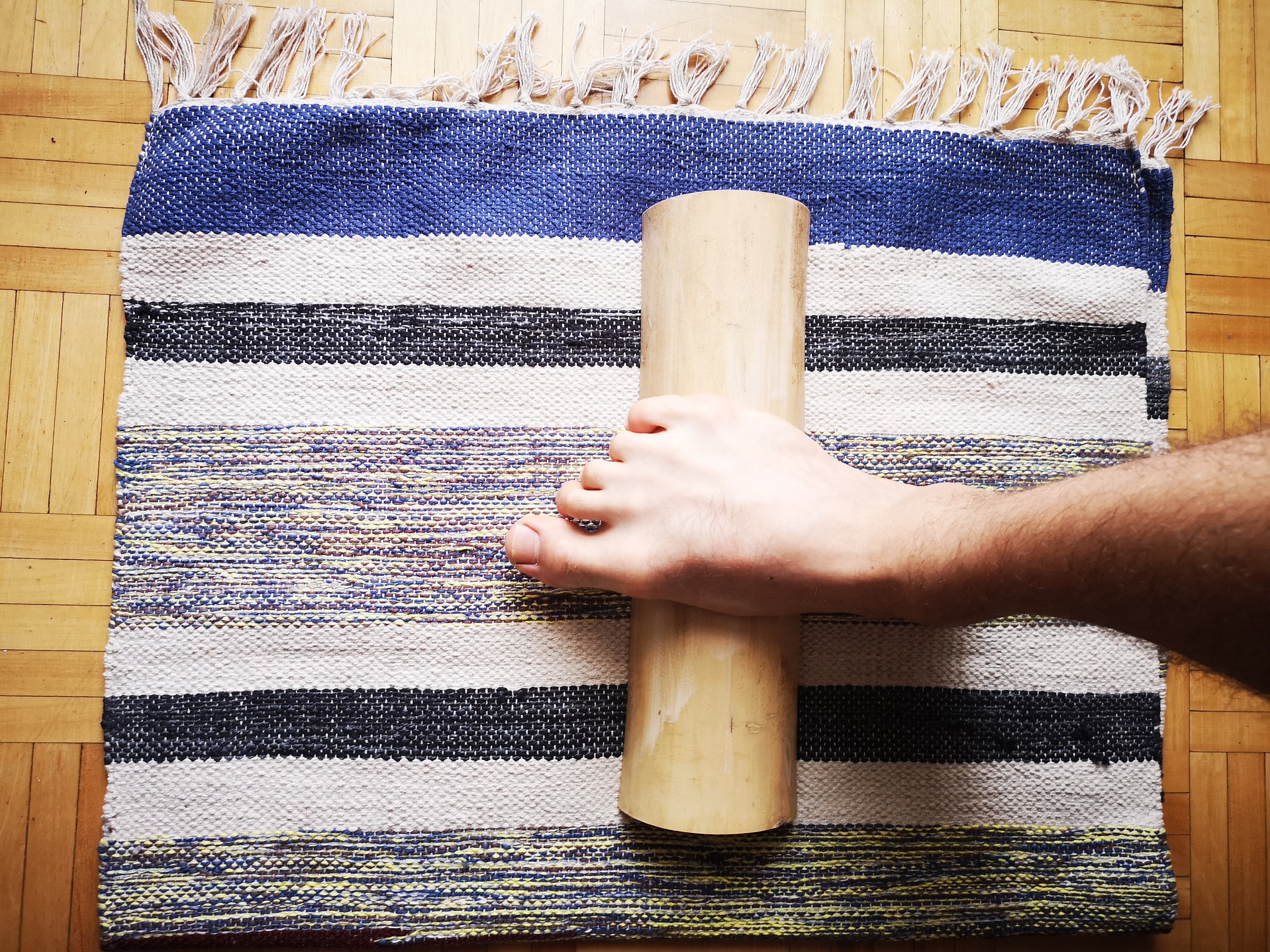 Bamboo Fitness Kit: Natural Bamboo Back Roller Takefumi Foot Massager ...