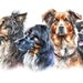 Pet Portrait Custom MULTI Pet Portrait Pet Painting Multi Dog Portrait ...