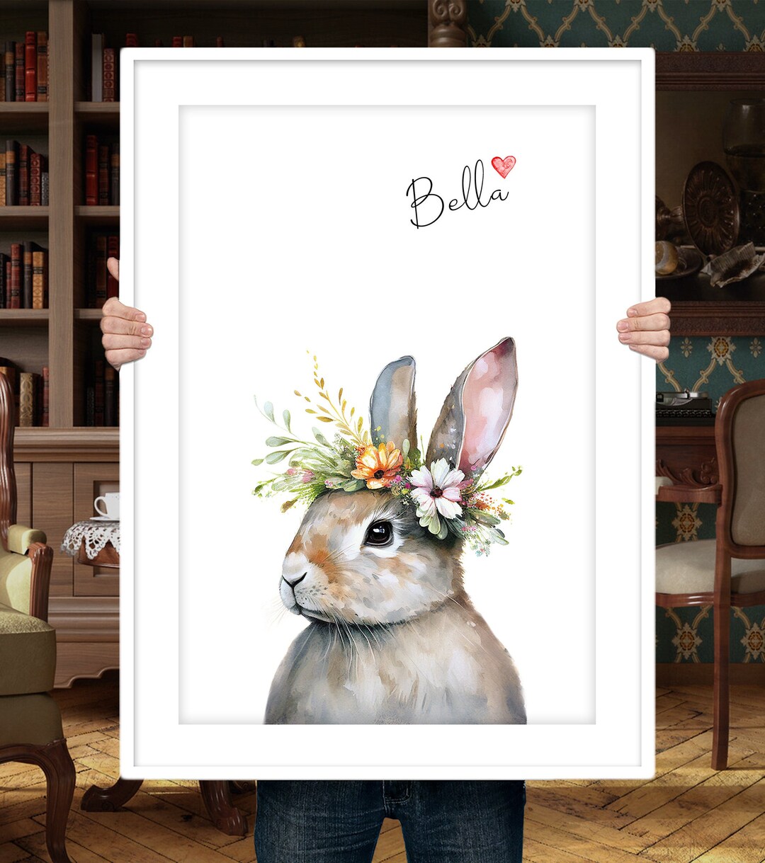 Custom Rabbit Portrait Custom Rabbit Rabbit Personalized Rabbit ...