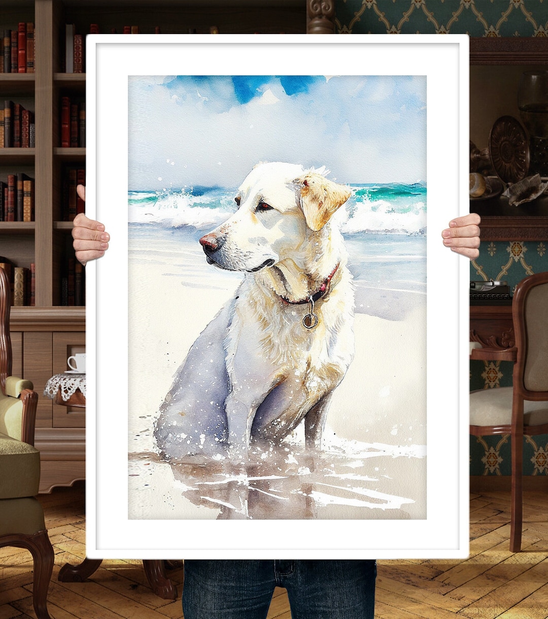 Hand-painted Watercolor Pet Portrait: Custom Dog Memorial Art - Etsy