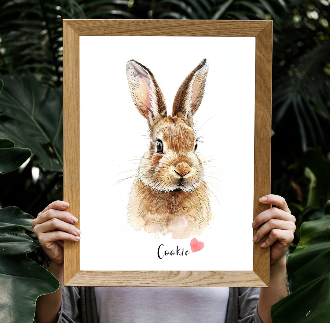 Custom Rabbit Portrait Custom Rabbit Rabbit Personalized Rabbit ...
