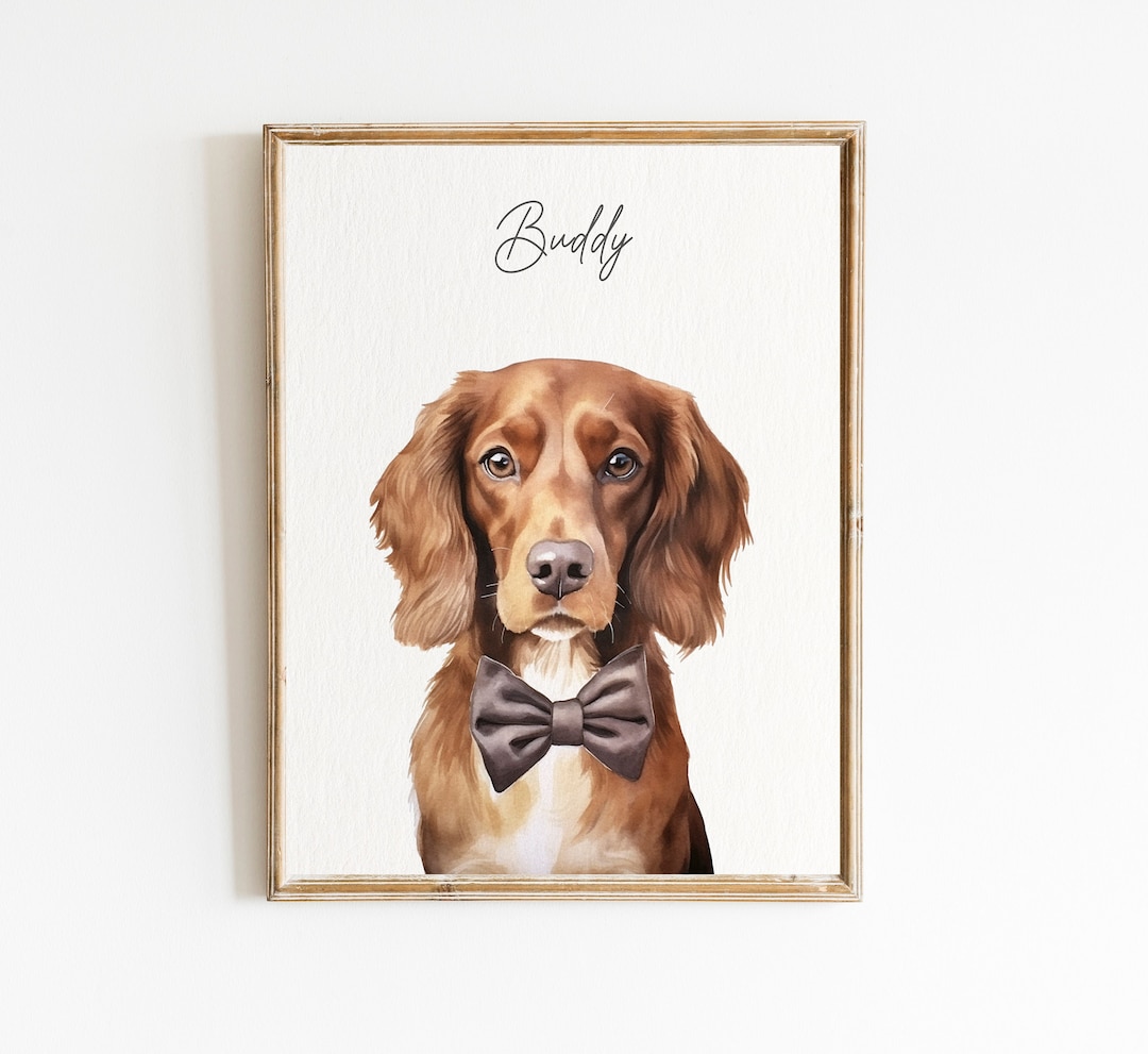 Custom Watercolor Pet Portrait: Hand-painted Dog Memorial Art - Etsy