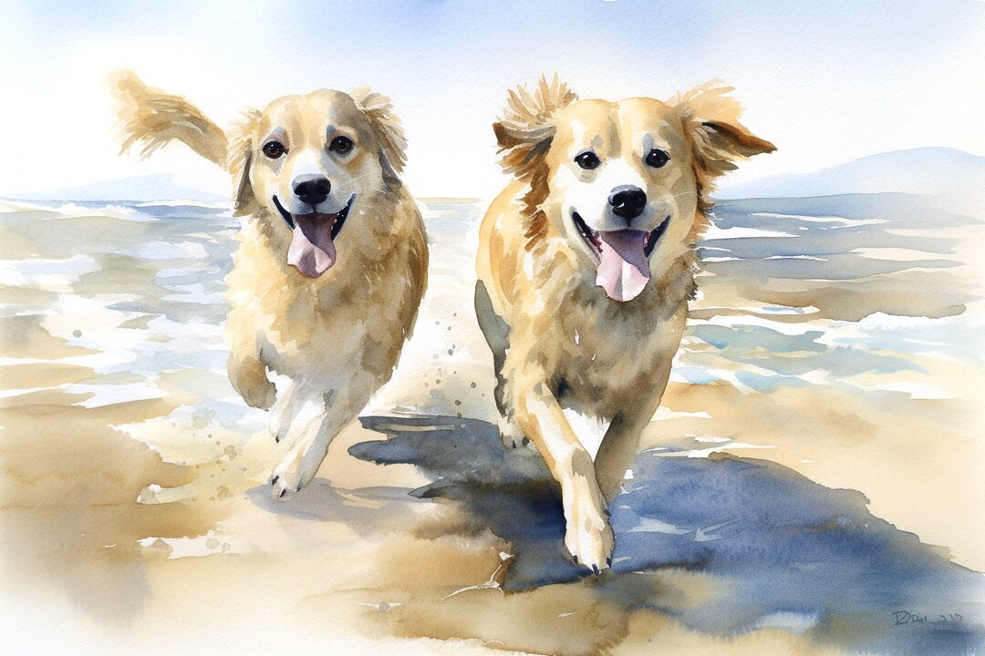 Custom Watercolor Dog Portrait: Original Pet Loss Gift - Etsy