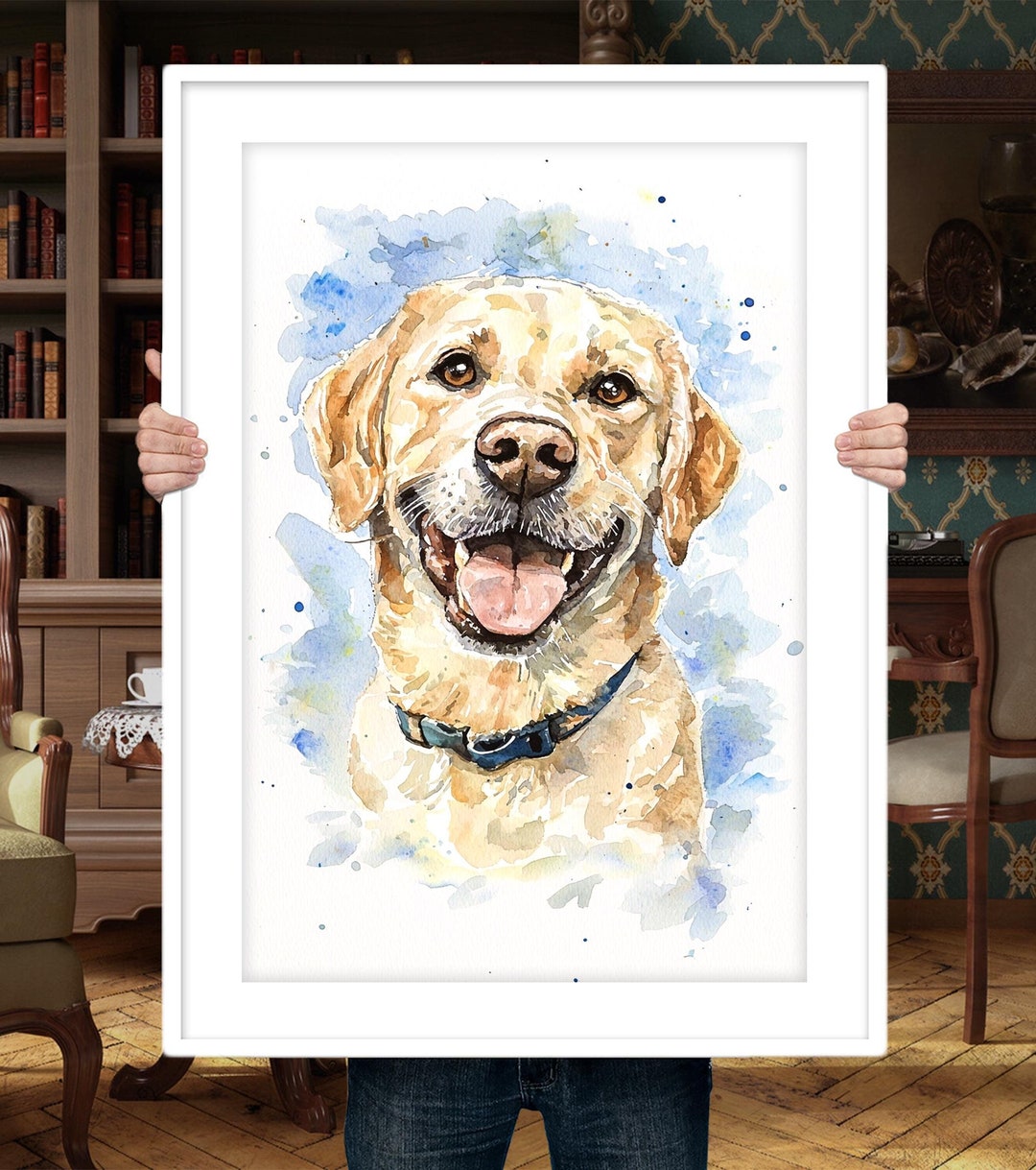 Custom Watercolor Pet Portrait: Dog Memorial Painting - Etsy