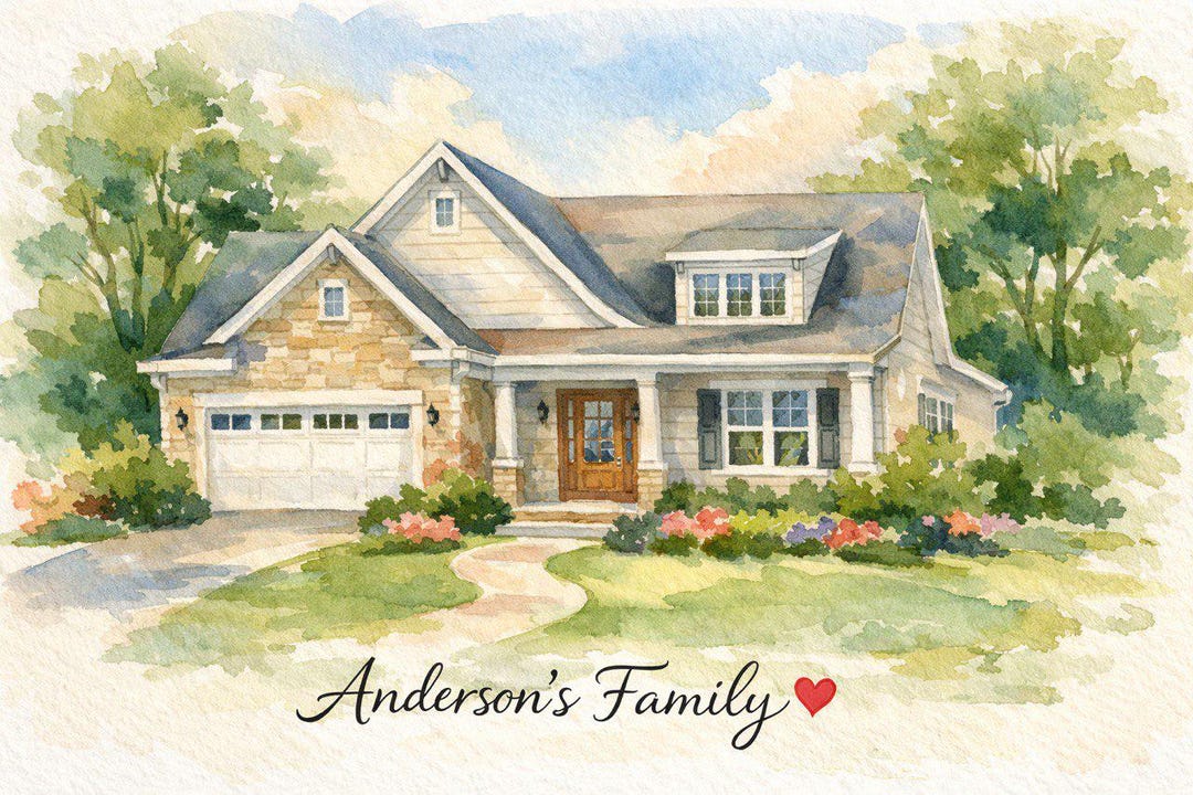 Hand-painted House Portrait: Custom House Painting - Etsy