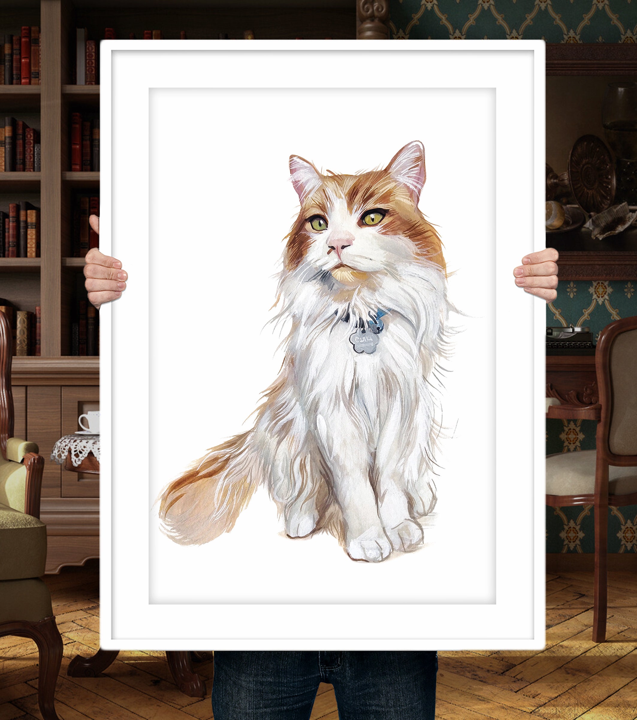 Custom Cat Portrait Custom Pet Portrait Cat Portrait Cat - Etsy Canada