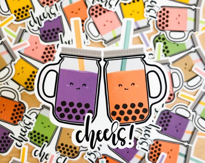 Boba Sticker Bubble Tea Sticker Tapioca Pearls Sticker Die-cut Mason ...