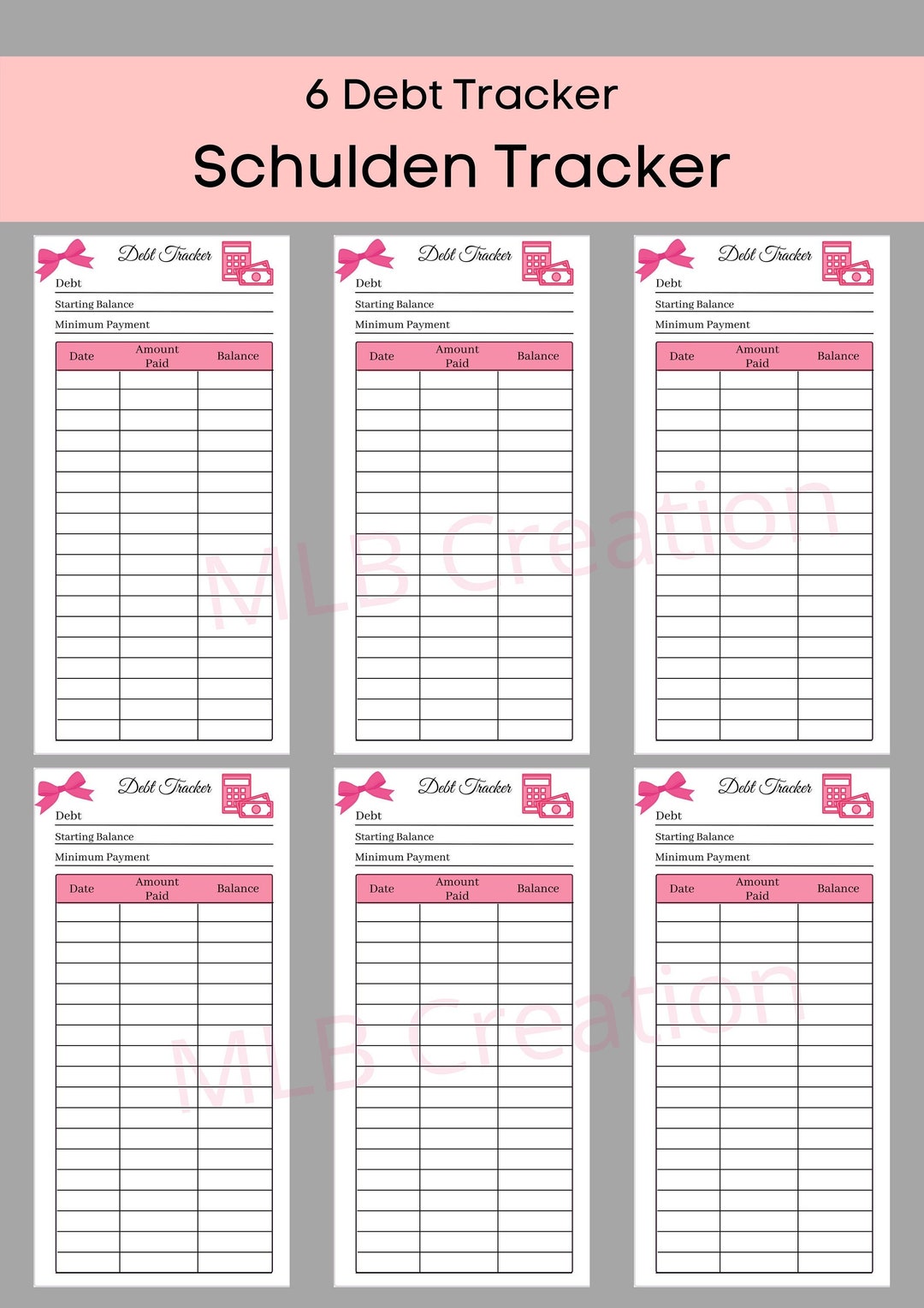 6x Debt Tracker Debt Tracker 160 G Paper Envelope Tracker L Suitable ...