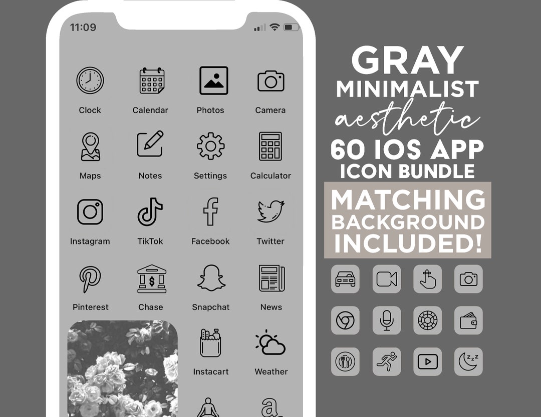 60 Gray Minimalist App Icons for Ios 14 iPhone | App Covers | Ios ...