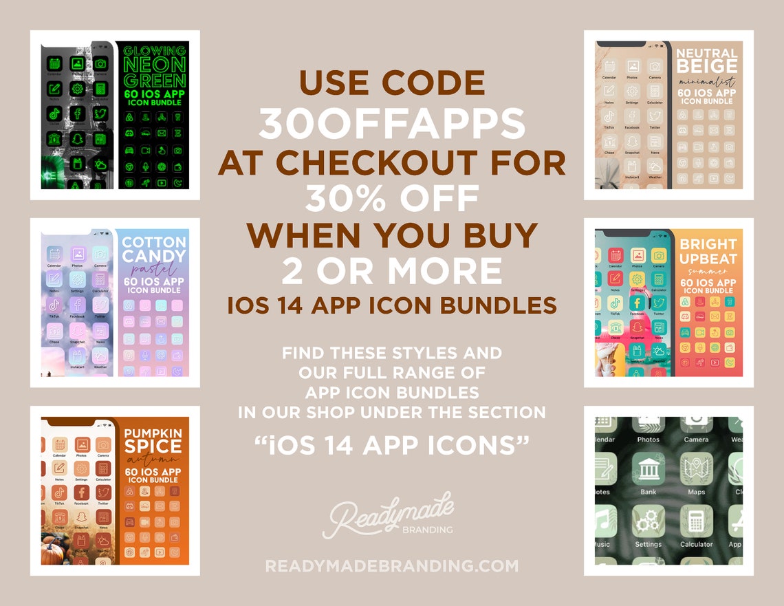 60 Ios14 App Icons, Natural Brown Theme, App Covers, Minimalist, Icons ...
