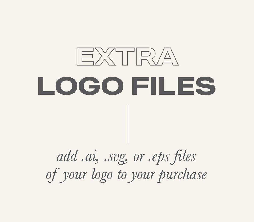 Extra Vector Logo Files - Premade Logo Add-on - Etsy