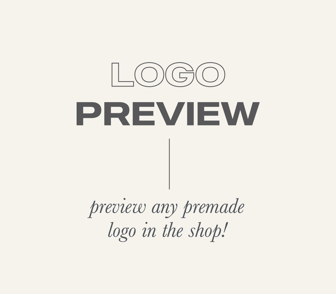 Logo Preview - Premade Logo Preview - Etsy