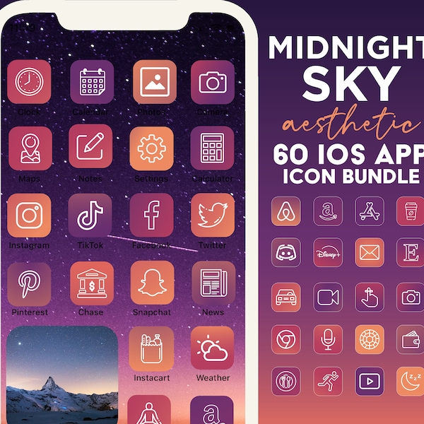 App Icons Sunset - Etsy