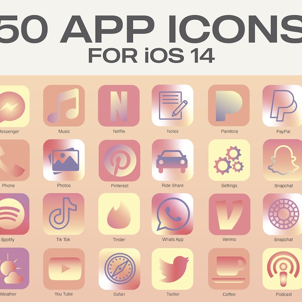 App Icons Sunset - Etsy