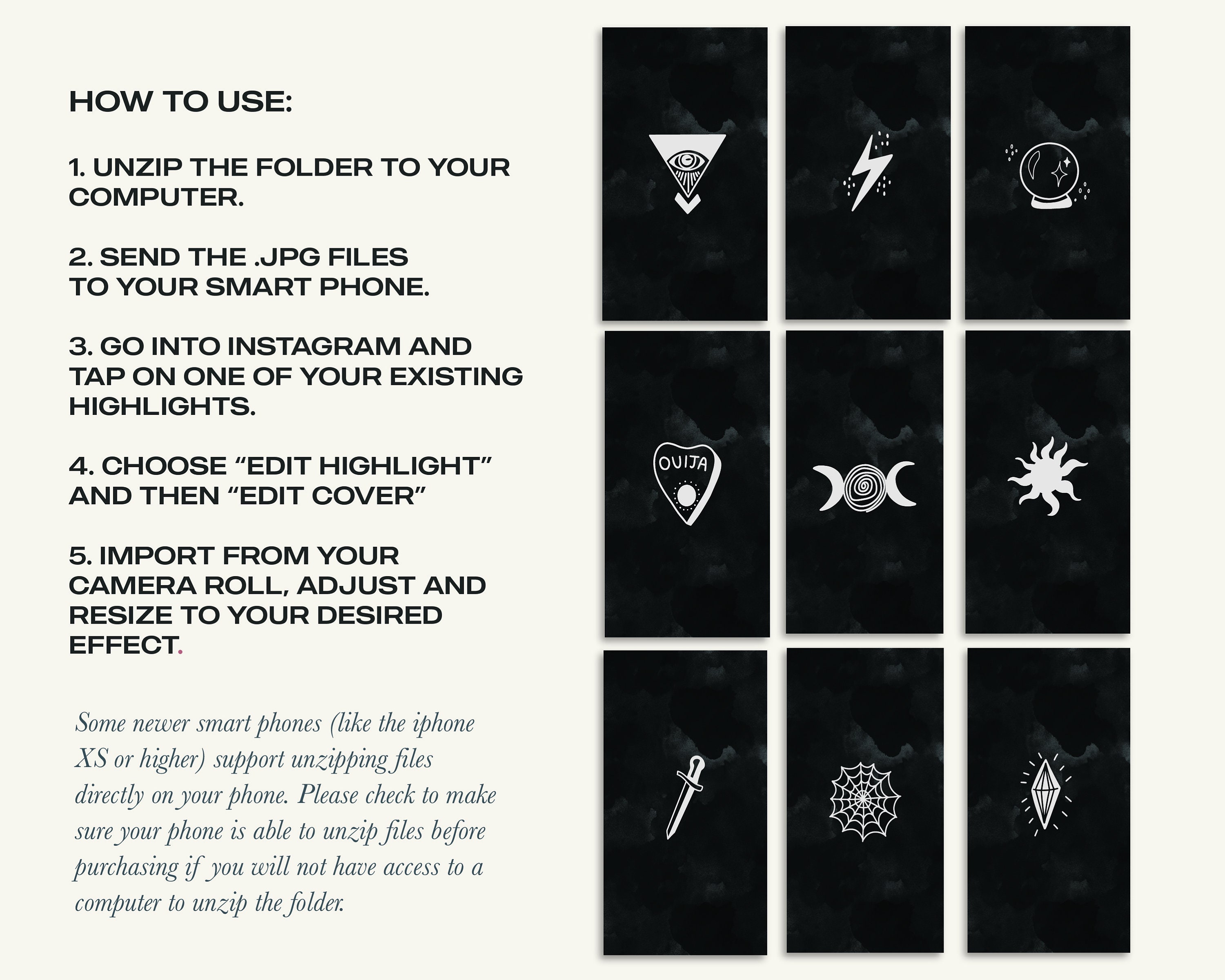 Gothic Instagram Story Highlight Icons - Instagram Covers - DIY ...