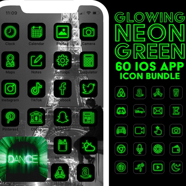 Neon App Icons - Etsy