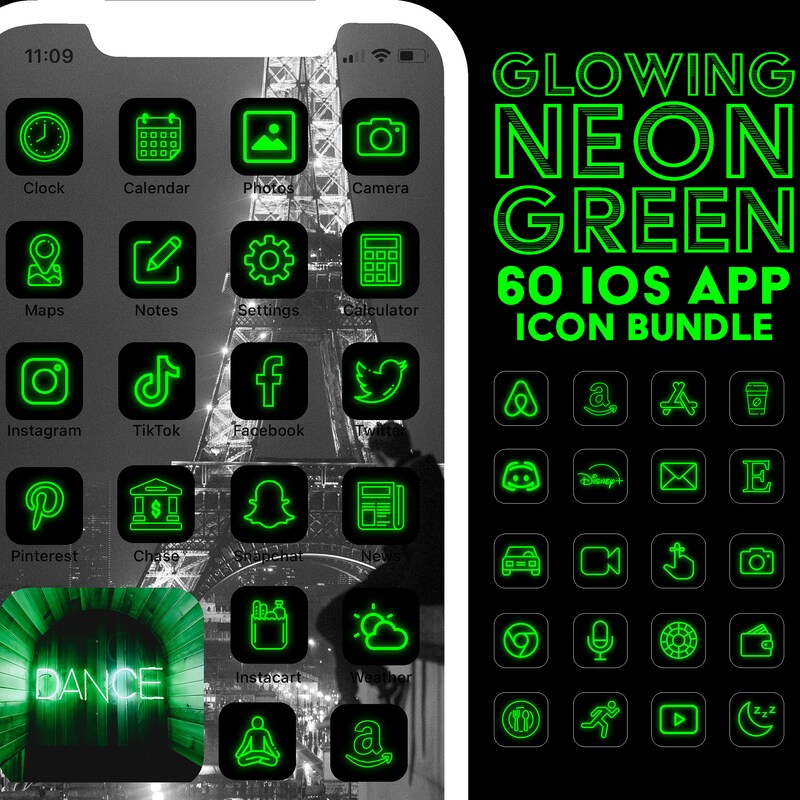 Neon App Icons - Etsy