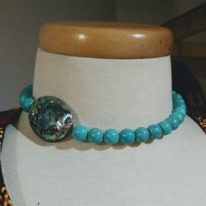Turquoise and Abalone Shell Jewelry Turquoise Necklace - Etsy