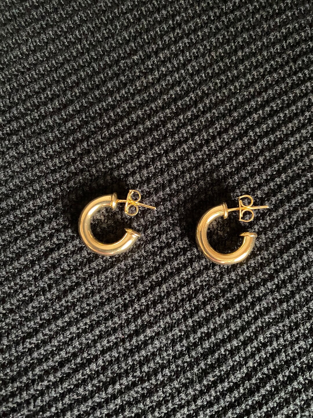18K Gold Filled Thick Push Back Earrings - Etsy