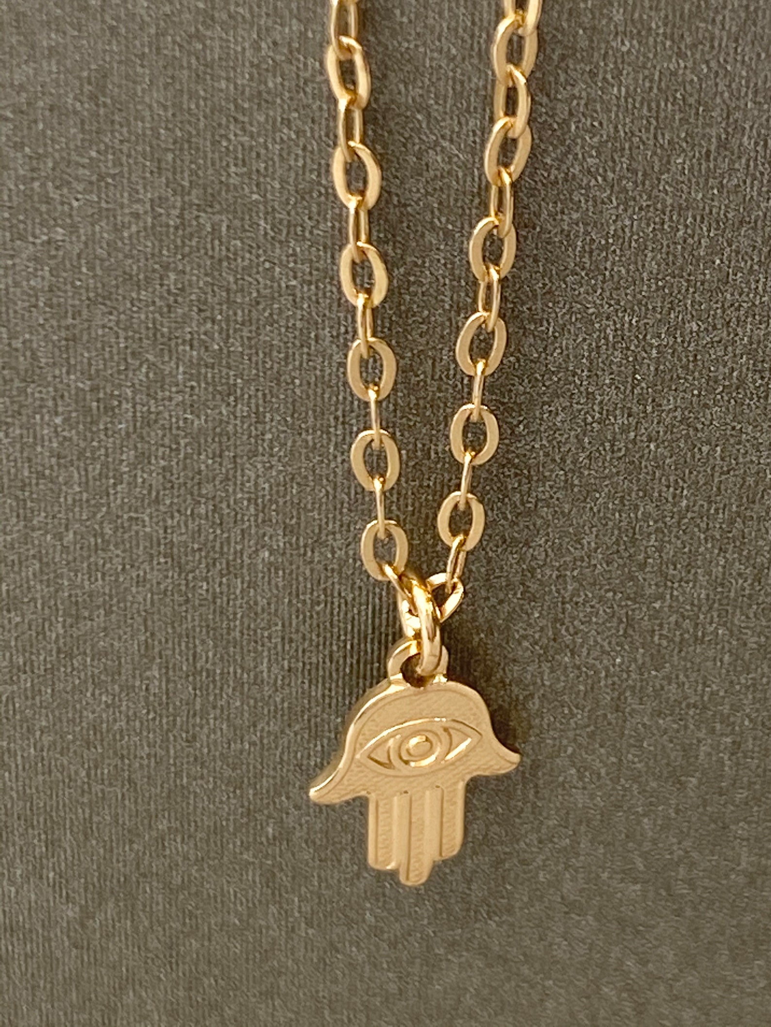 18K Gold Filled Hamsa Necklace | Etsy