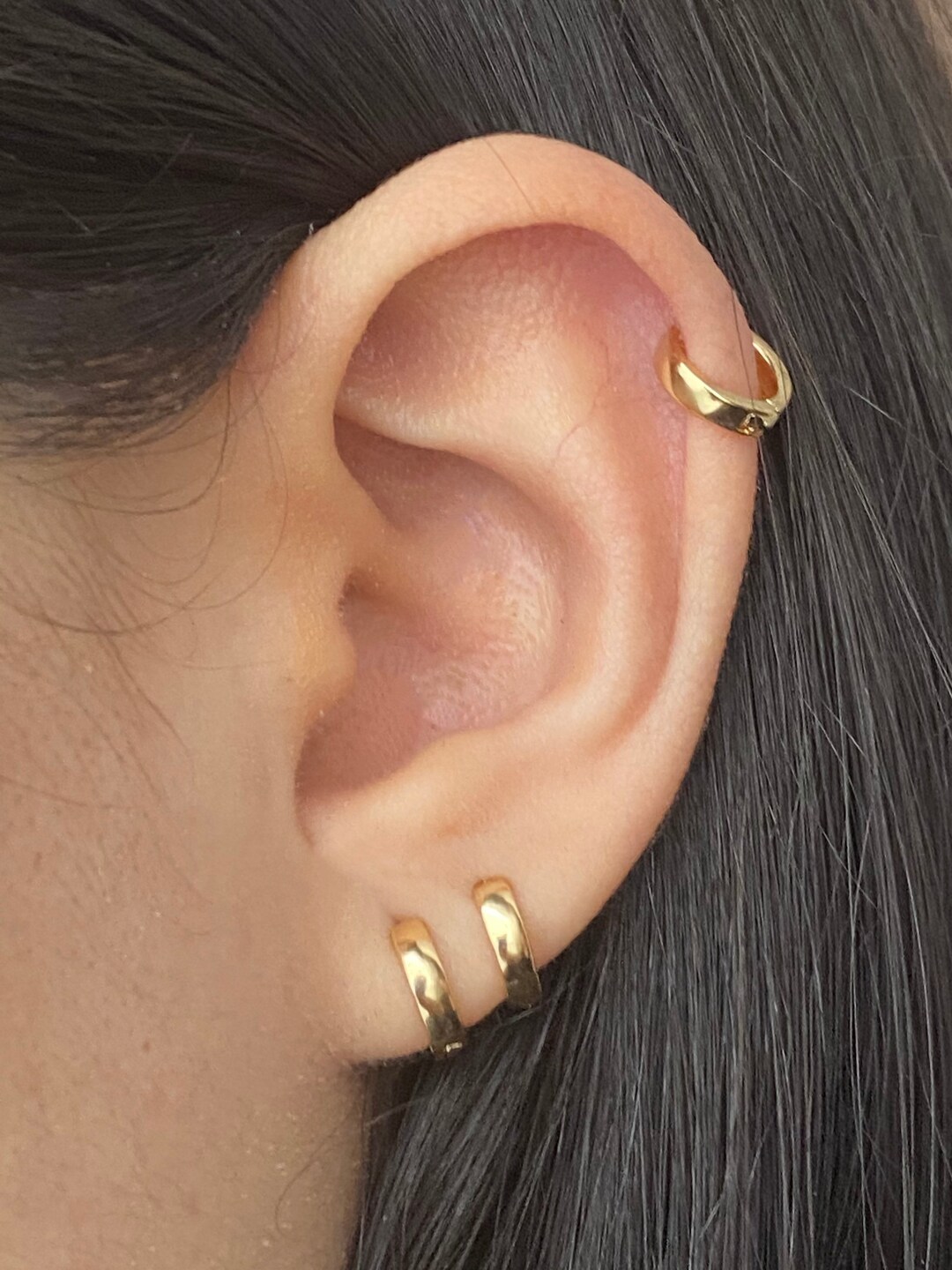 18K Gold Filled Clicker Mini Earrings - Etsy
