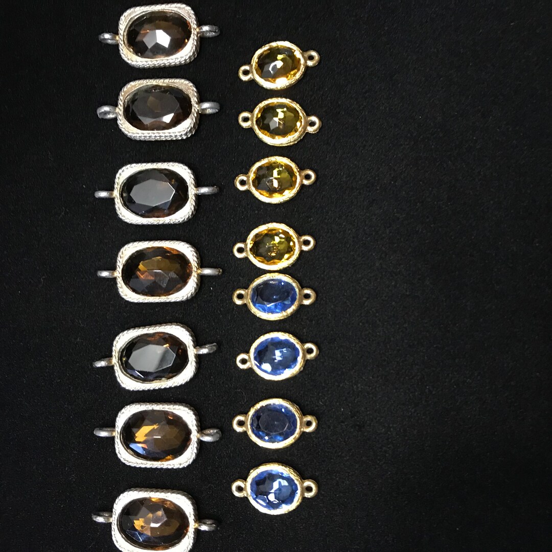 Vintage Cut Glass Jewelry Drops: Gold Settings, DIY Components - Etsy