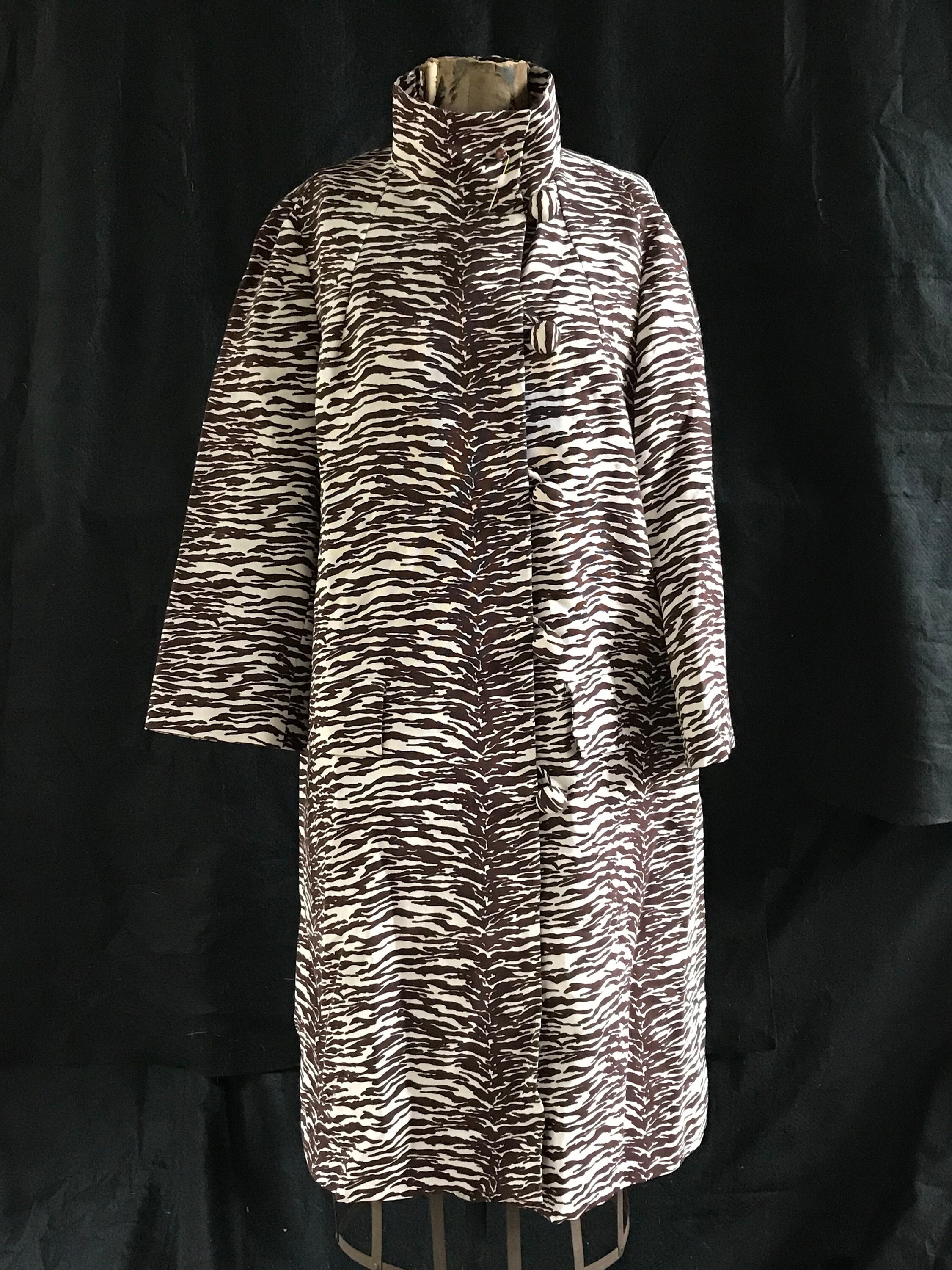 Zebra Print Overcoat//max & Co. Zebra Over Coat//sz 10 Cotton Zebra ...