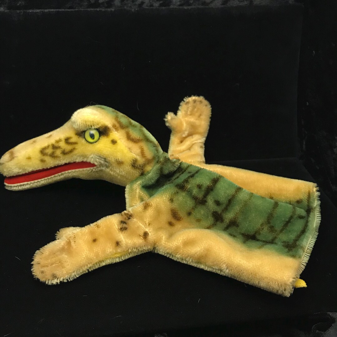 Vintage Steiff Alligator Puppet//vintage Steiff Gator//vintage Mohair ...