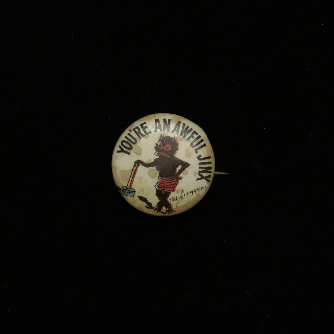 Vintage Devil Pin//cigarette Ad Celluloid Pinback//hassan Cigarette Ad ...