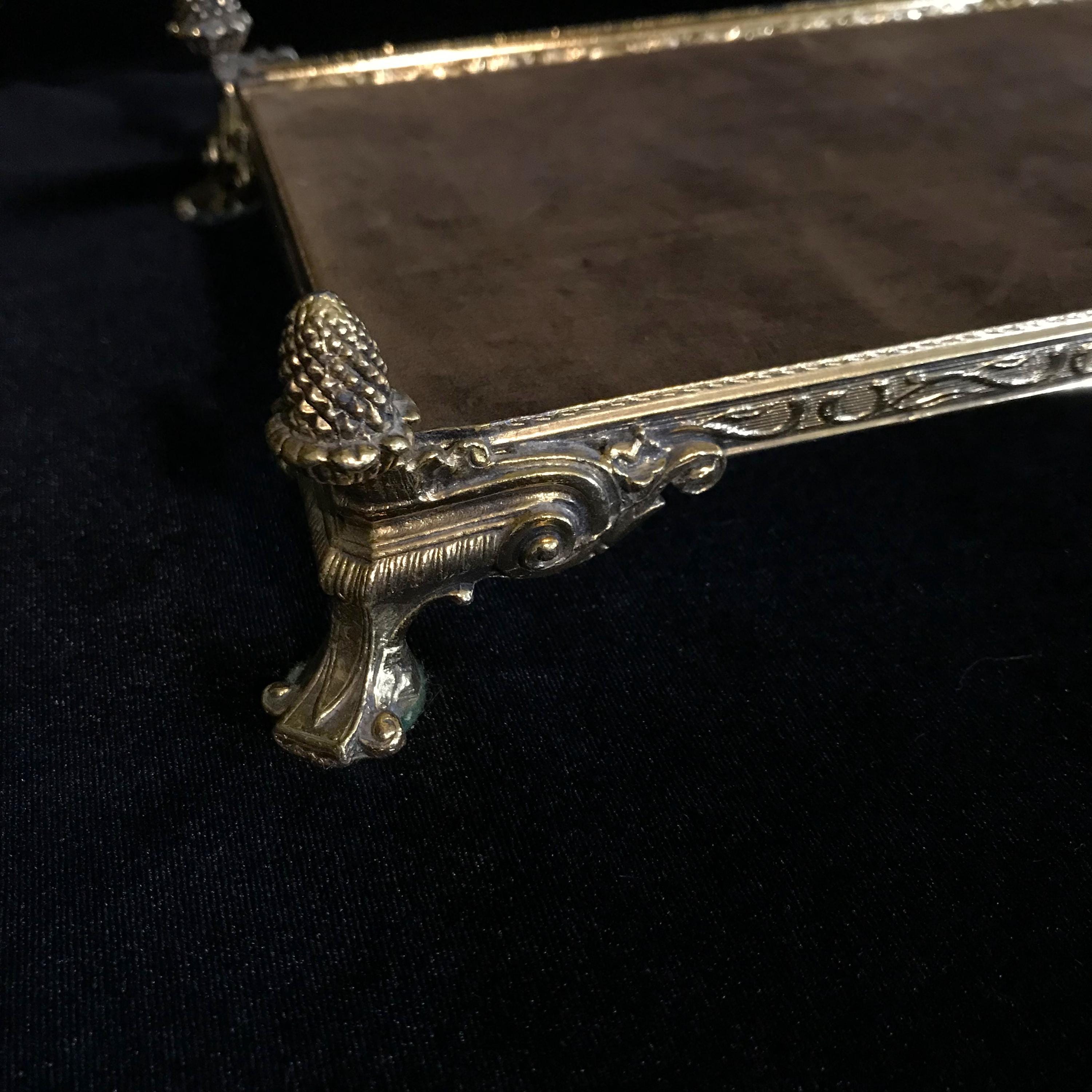 Vintage Gold Hollywood Regency Display//vintage Gold Velvet Tray ...