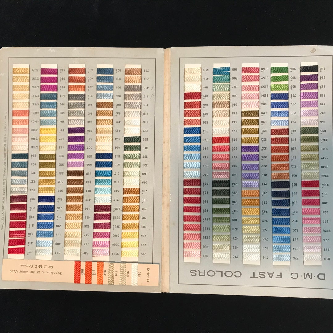 Vintage DMC Brilliant Cottons Sample Book//colorful Threads Vintage ...