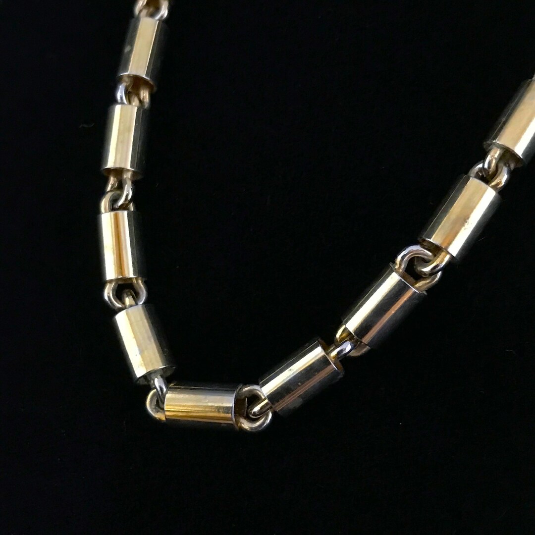 Vintage Tube Chain Gold Plated Necklace//31"raquel Gold Tube Chain ...