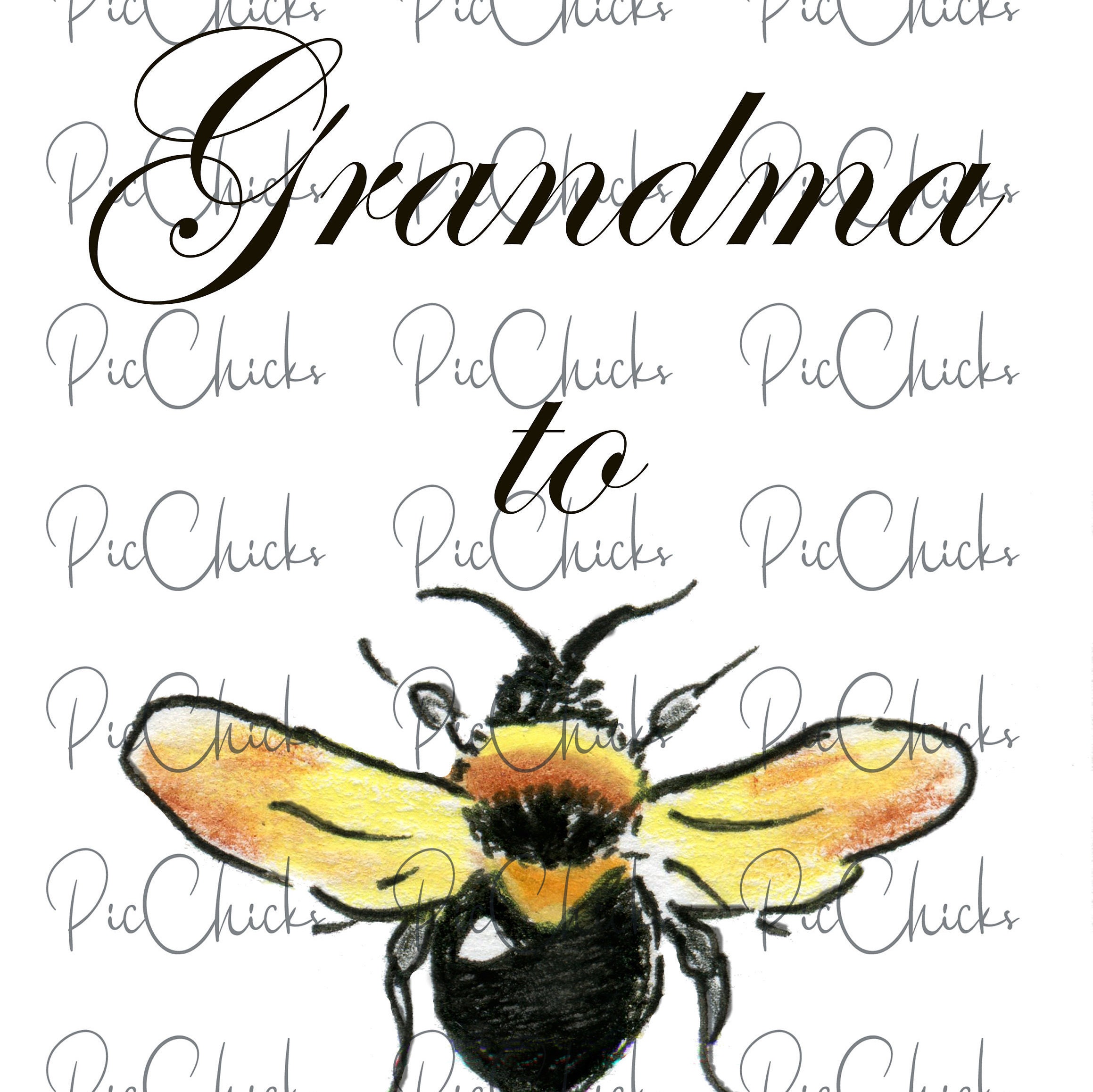 Grandma to Bee, Watercolor Bee, Original Artwork Printable Artwork ...