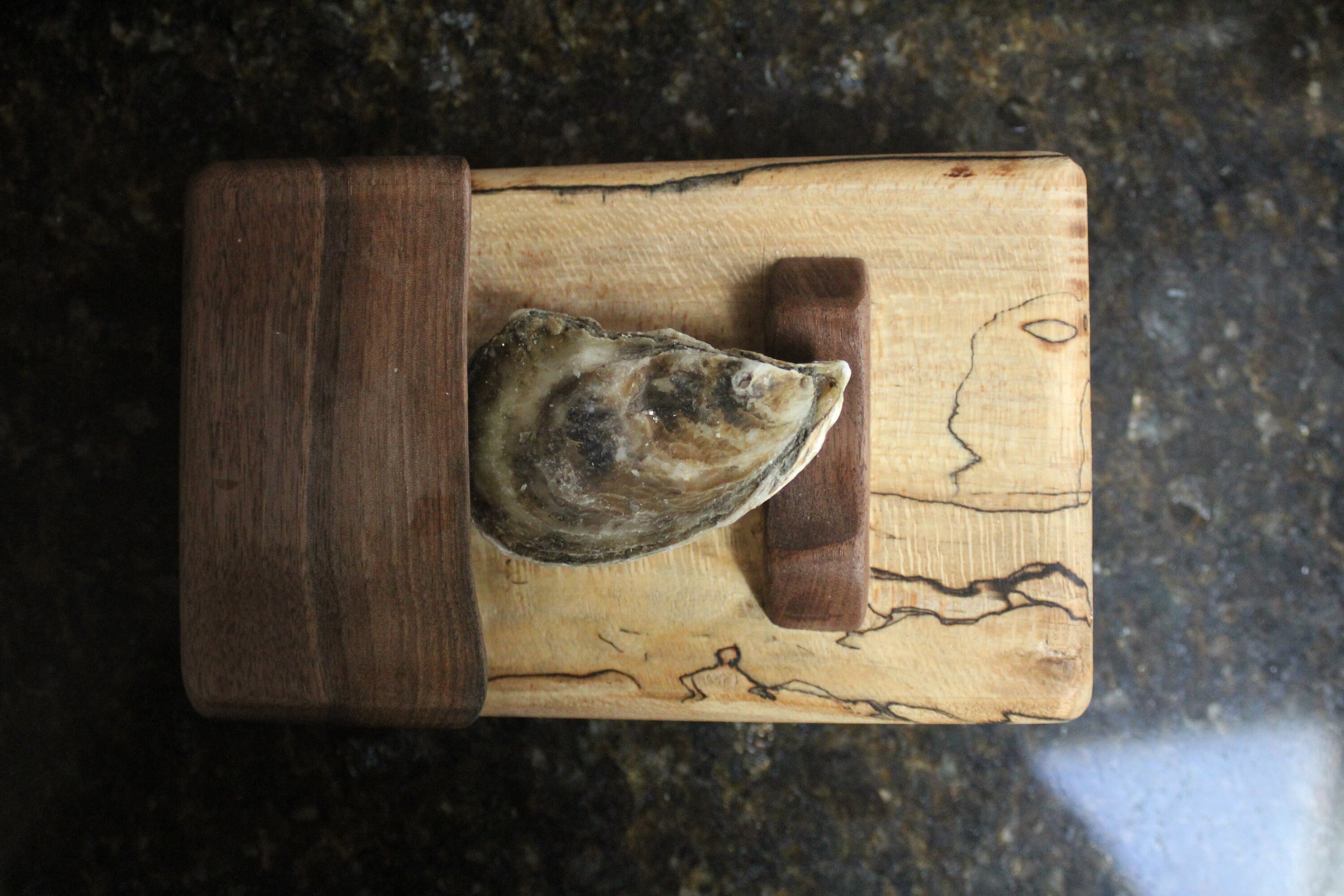 Oyster Shuck Block spalted Tamarin X Live Edge Black Walnut - Etsy
