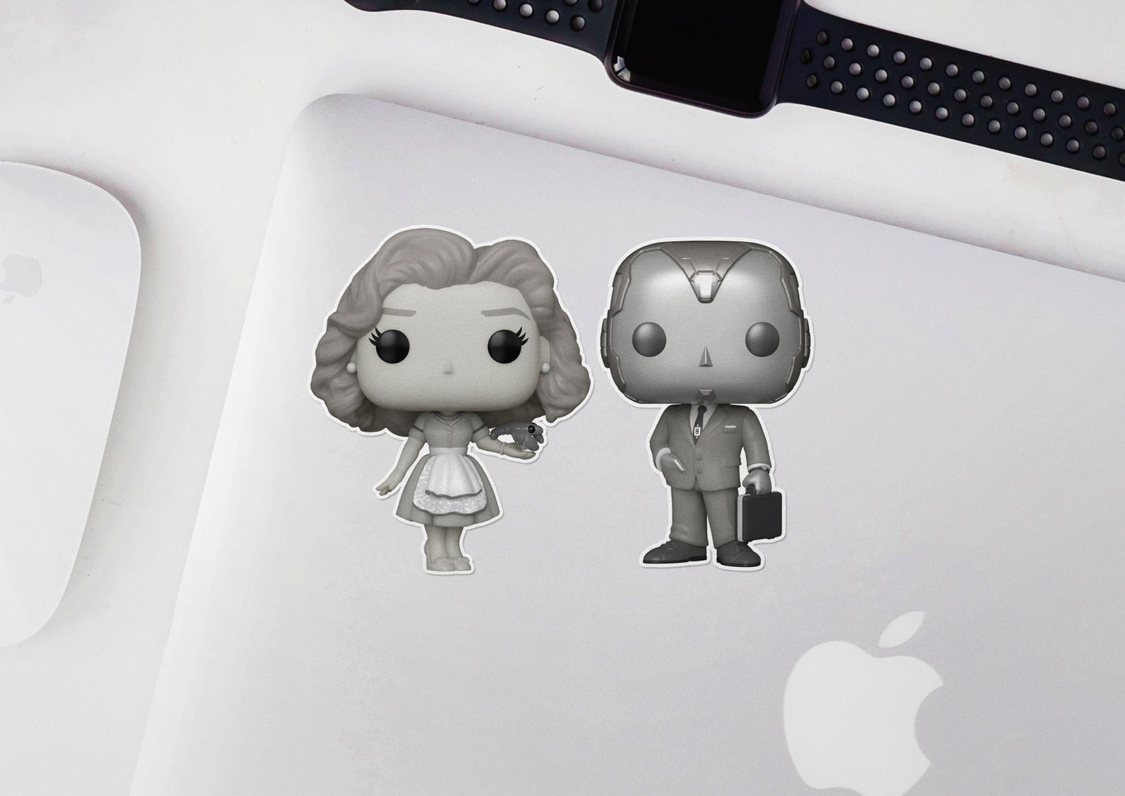 Wandavision 1950s Black and White Wanda & Vision STICKER SET - Etsy