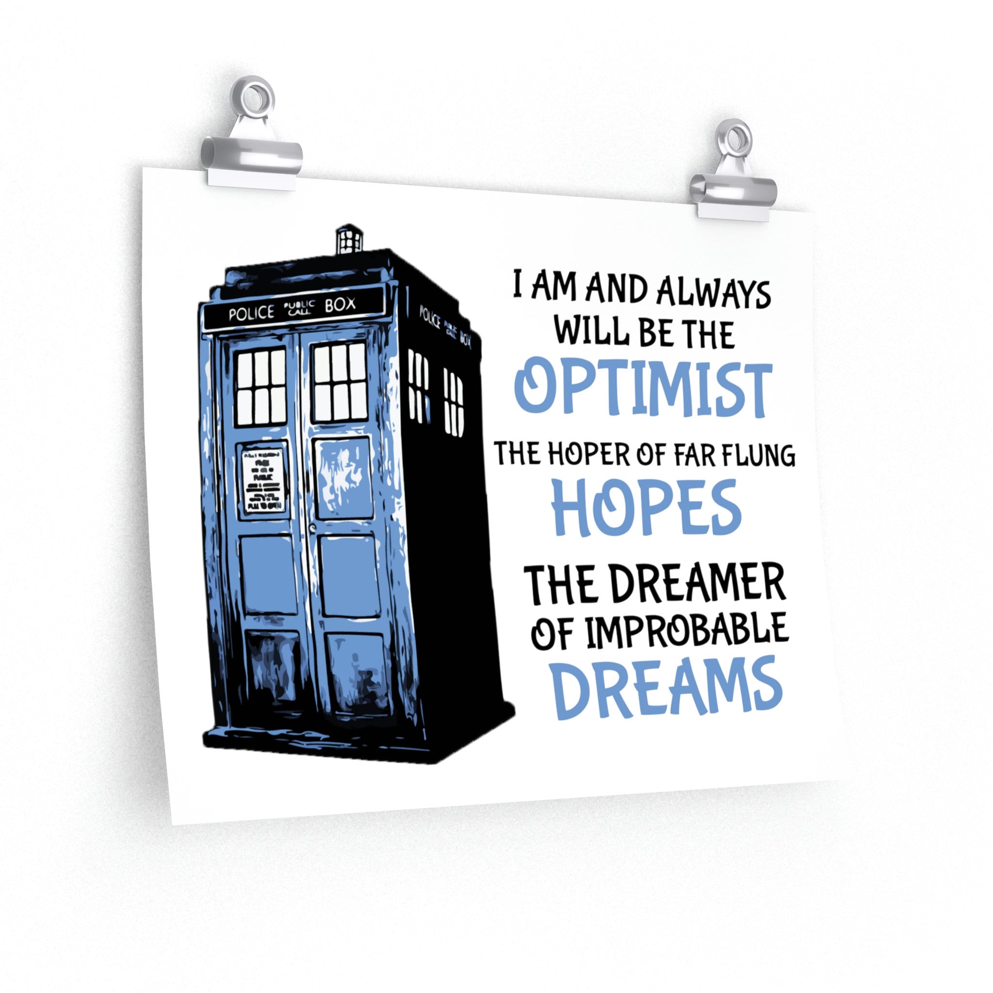 Tardis Doctor Who POSTER Premium Matte Wall Hanging - Etsy