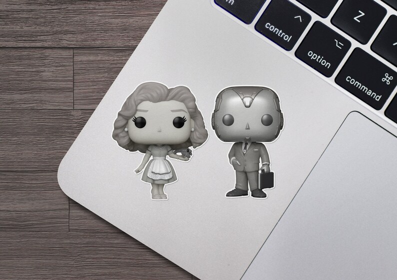 Wandavision 1950s Black and White Wanda & Vision STICKER SET - Etsy