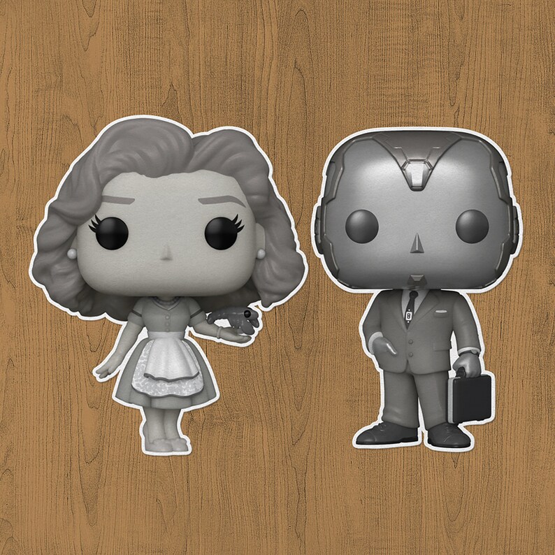 Wandavision 1950s Black and White Wanda & Vision STICKER SET - Etsy