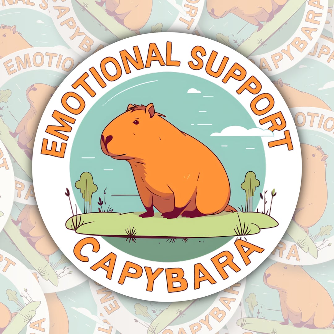 Emotional Support Capybara STICKER OR MAGNET Die-cut Vinyl Decal ...