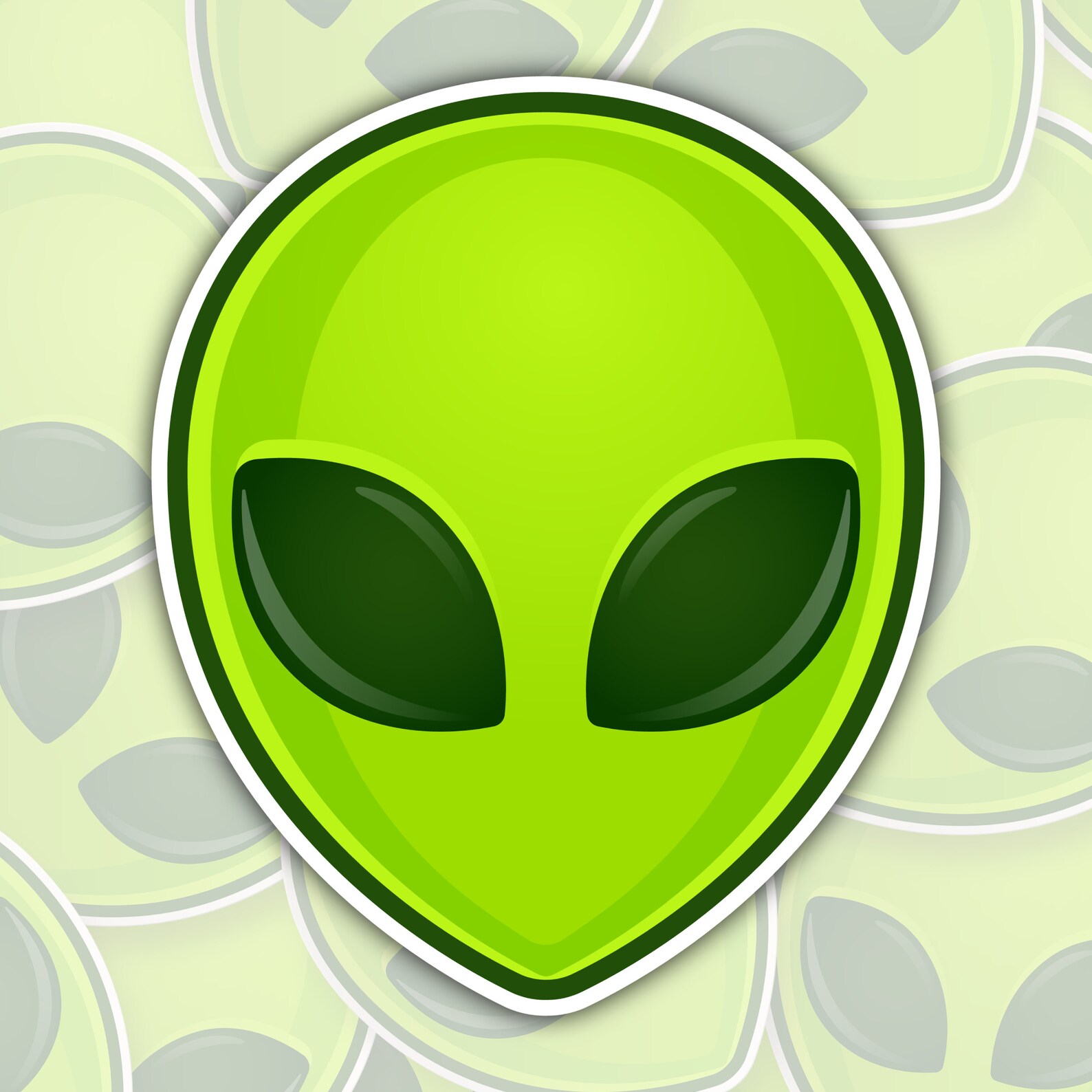 Alien Face STICKER Die Cut Waterproof Vinyl Sticker - Etsy
